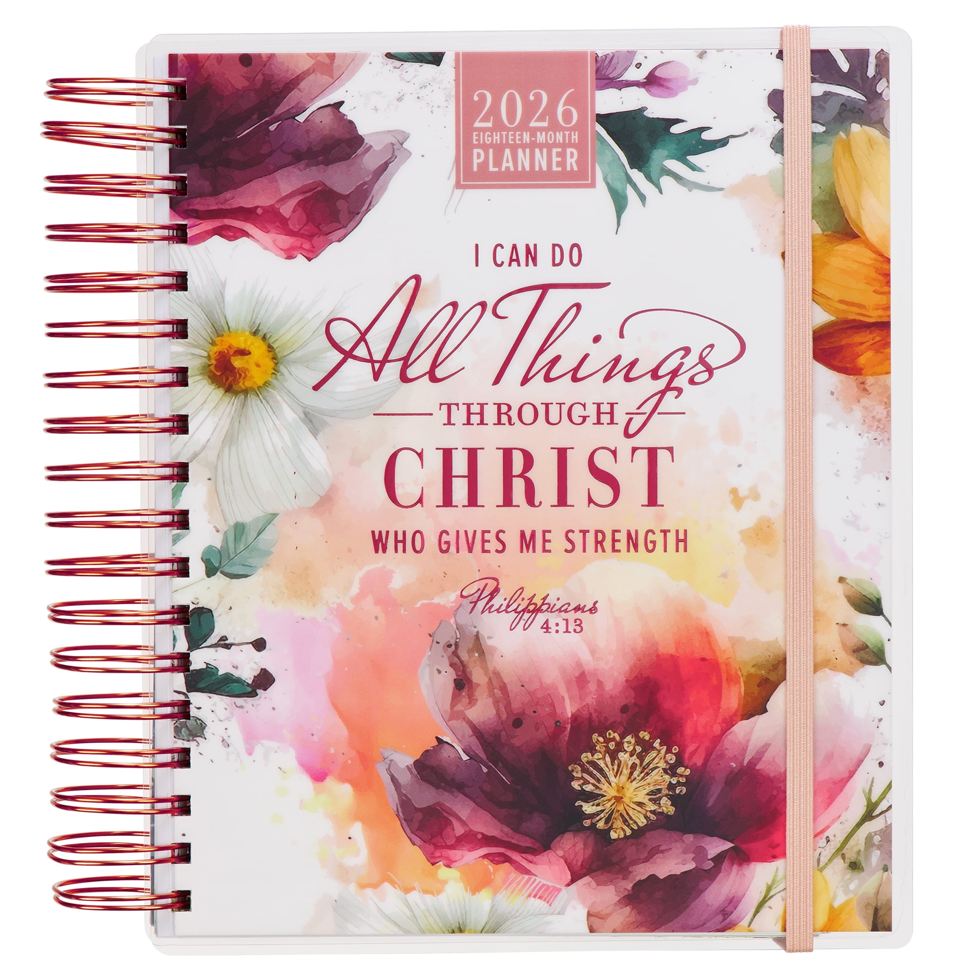 Christian Art Gifts 2026 Large Spiral-bound 18 Month Planner for Women ...