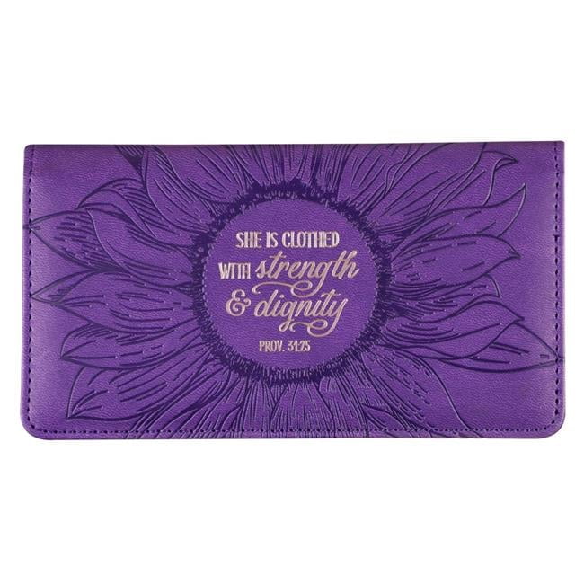 Christian Art Gifts 255431 Checkbook Cover - Strength & Dignity Purple ...