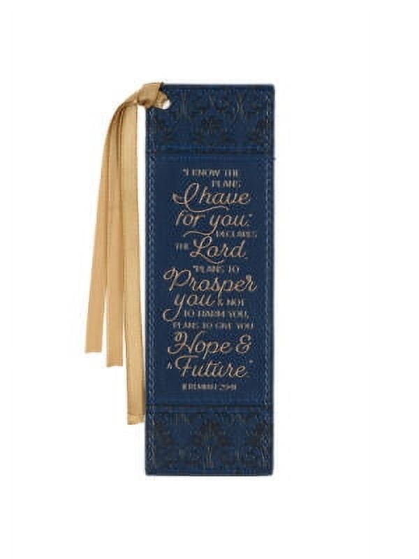 Christian Art Gifts Black Faux Leather Bookmark: I Know the Plans ...