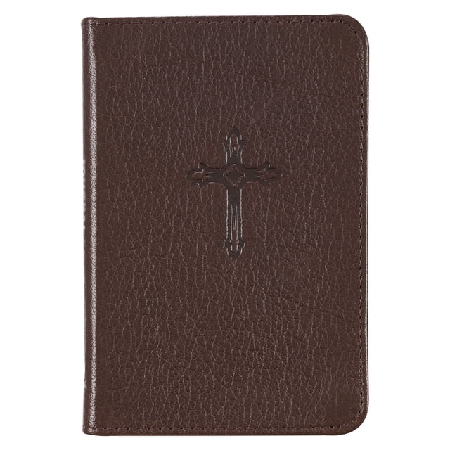 Christian Art Gifts Brown Full Grain Leather Journal Cross Emblem ...