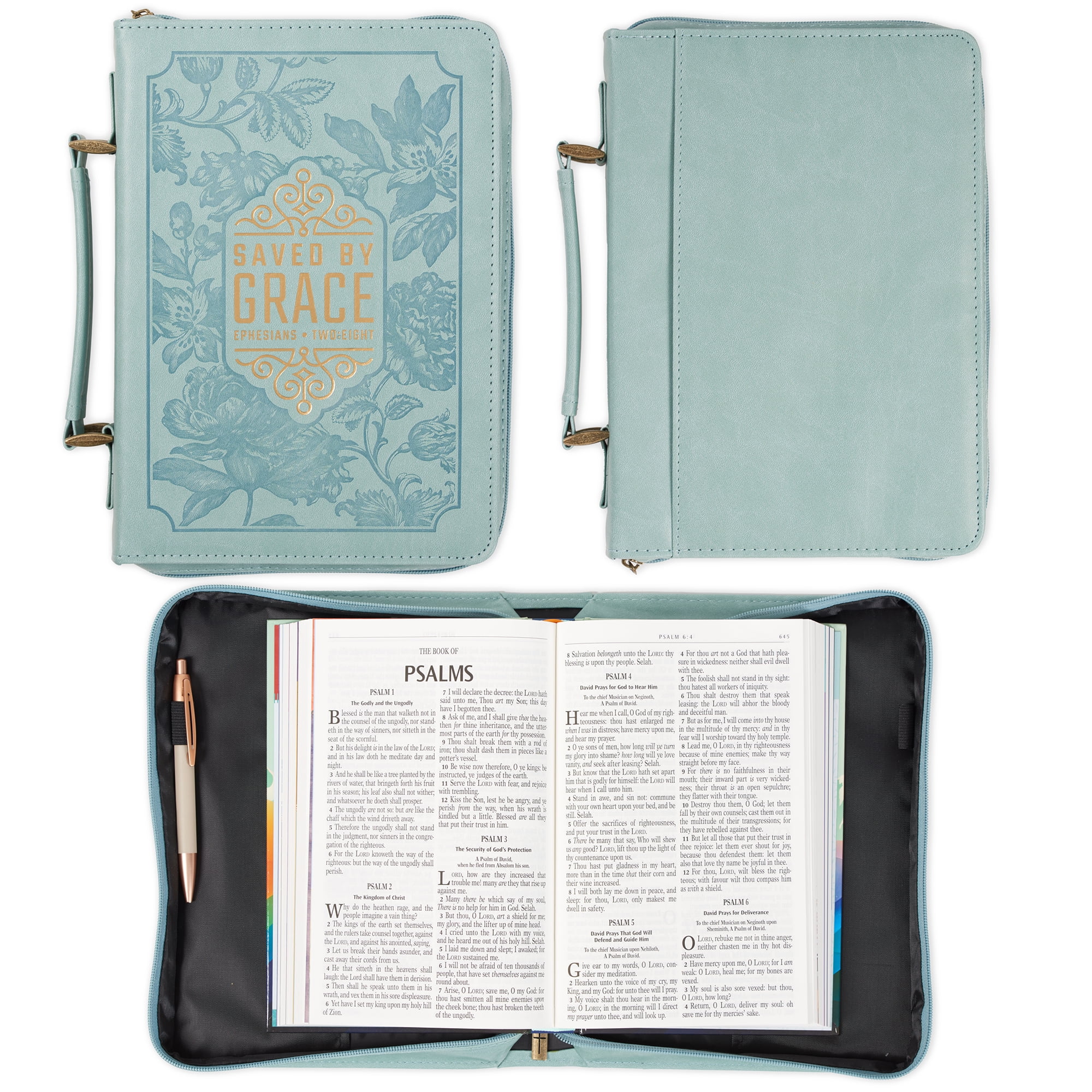 Christian Art Gifts Classic Debossed Vegan Leather Bible Cover for Men ...