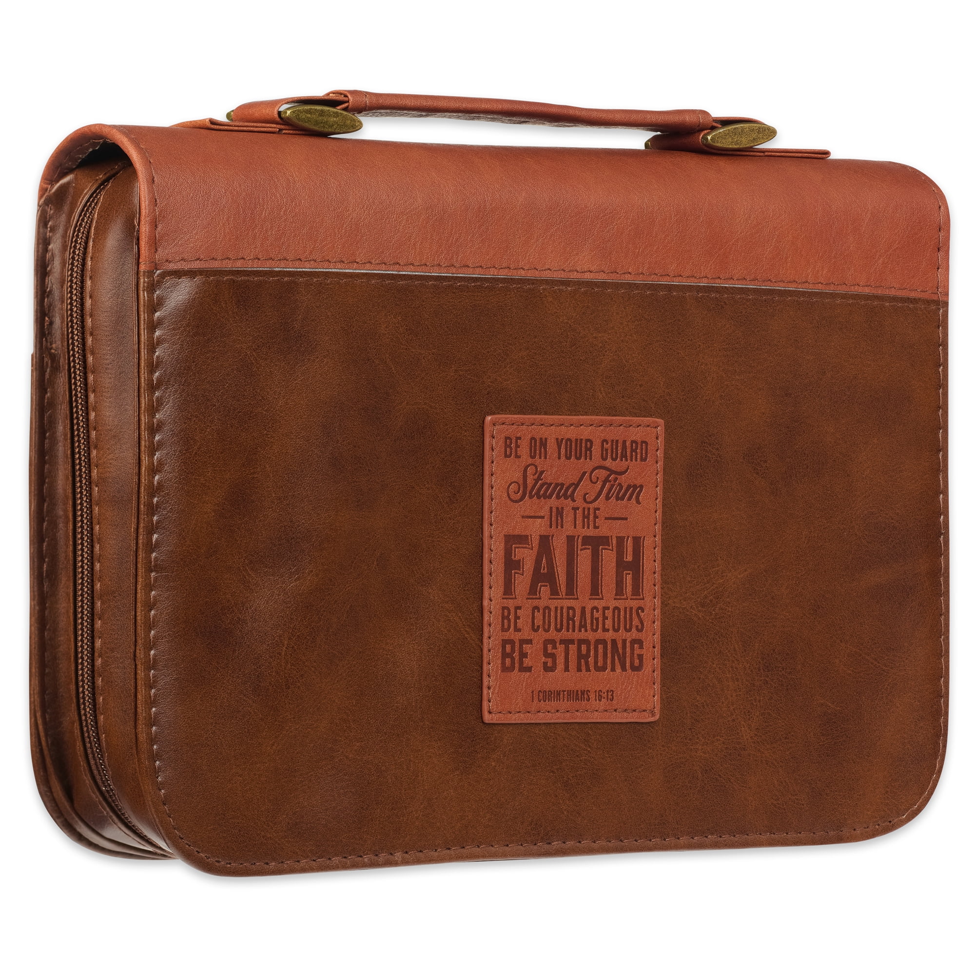 Christian Art Gifts Classic Faux Leather Bible Cover for Men & Women ...