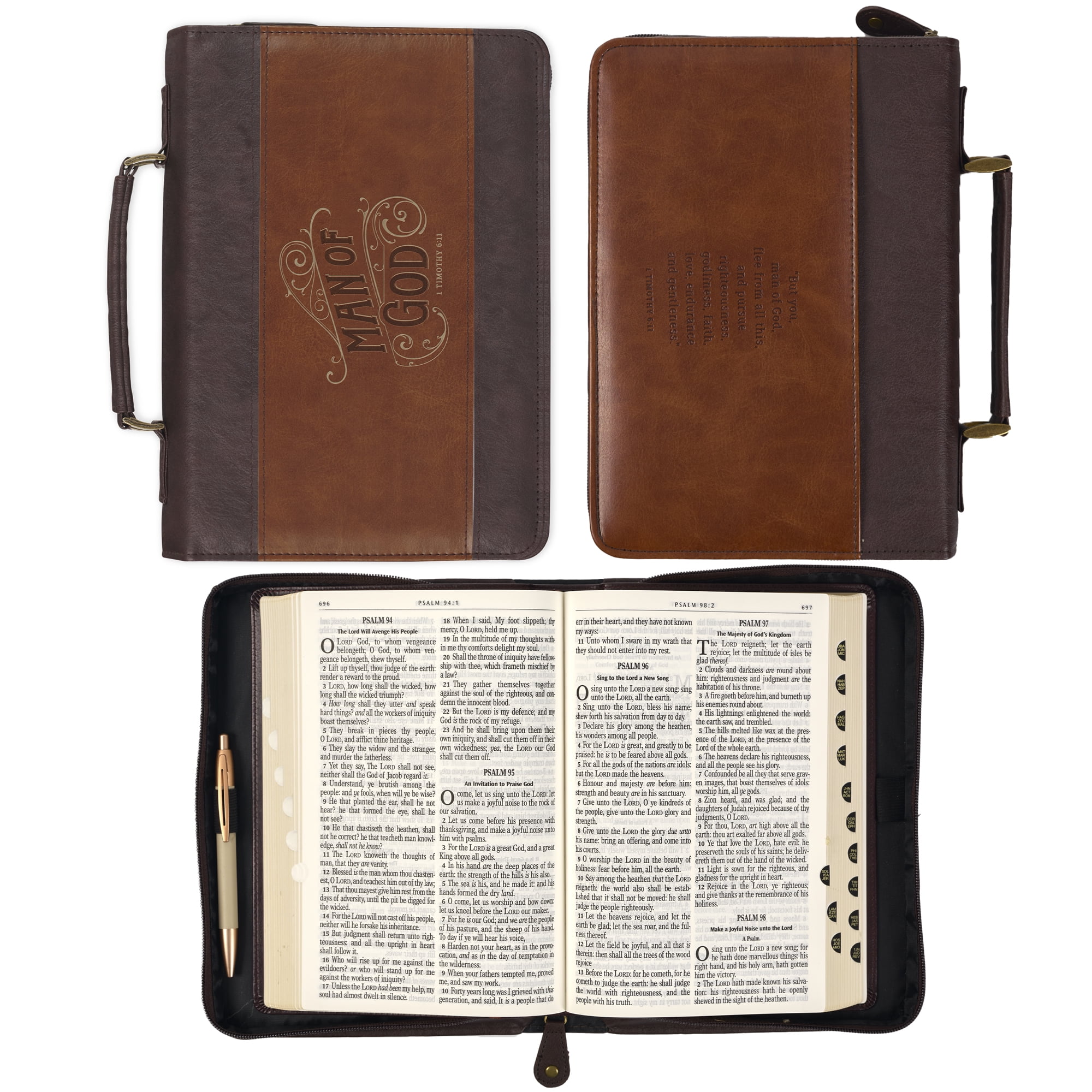 Christian Art Gifts Classic Premium Vegan Leather Inspirational Bible ...
