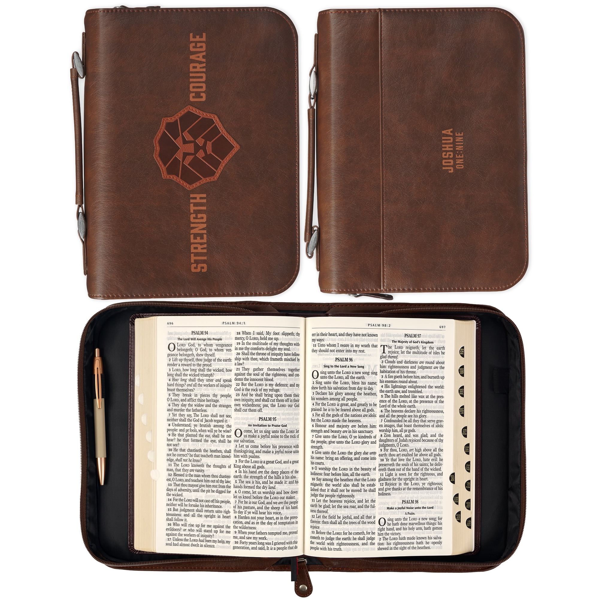 Christian Art Gifts Classic Vegan Leather Bible Cover for Men & Boys ...