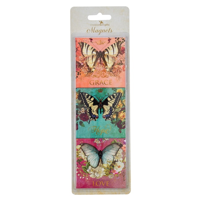 Christian Art Gifts Decorative Butterfly Refrigerator Magnet Set for ...