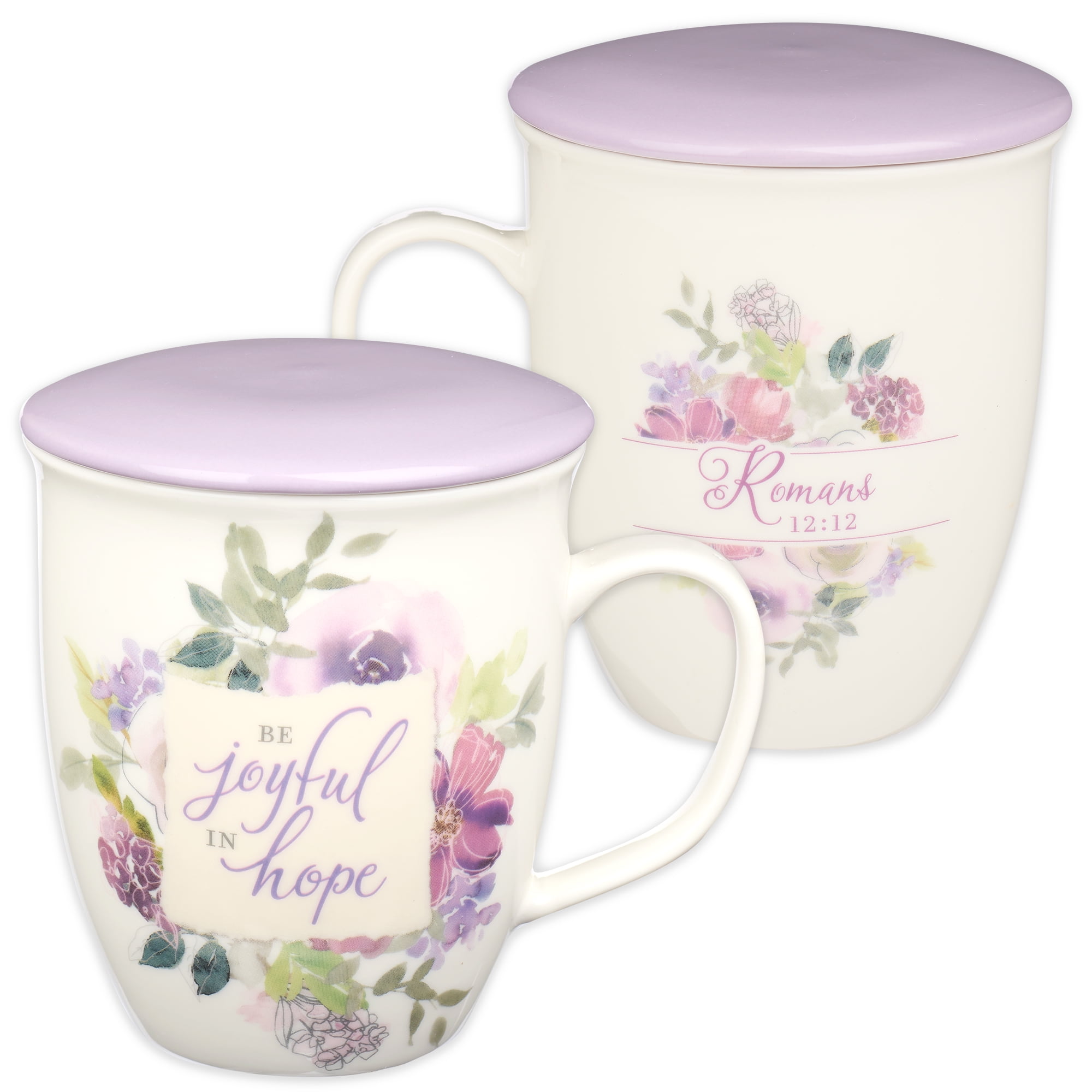Christian Art Gifts Ceramic Mug with Lid, Romans 12:12, 13 Oz ...