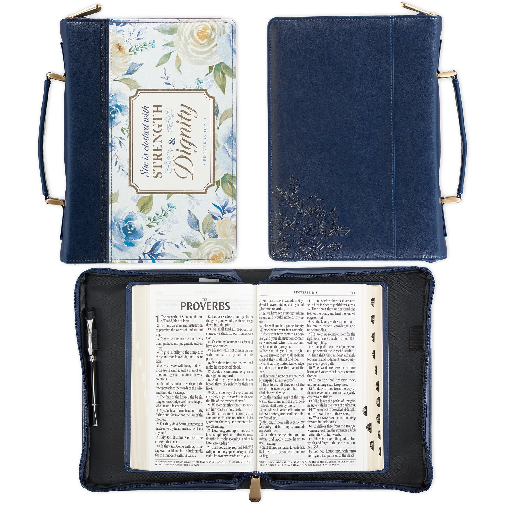 Christian Art Gifts Fashion Vegan Leather Bible Cover Case for Women ...