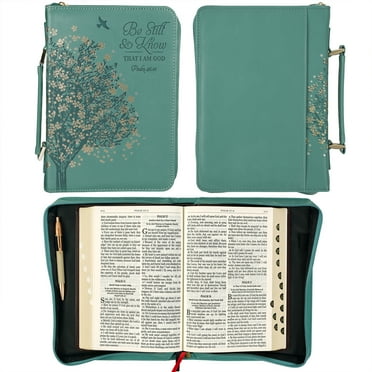 Christian Art Gifts Classic Faux Leather Bible Cover: Be Still and Know ...