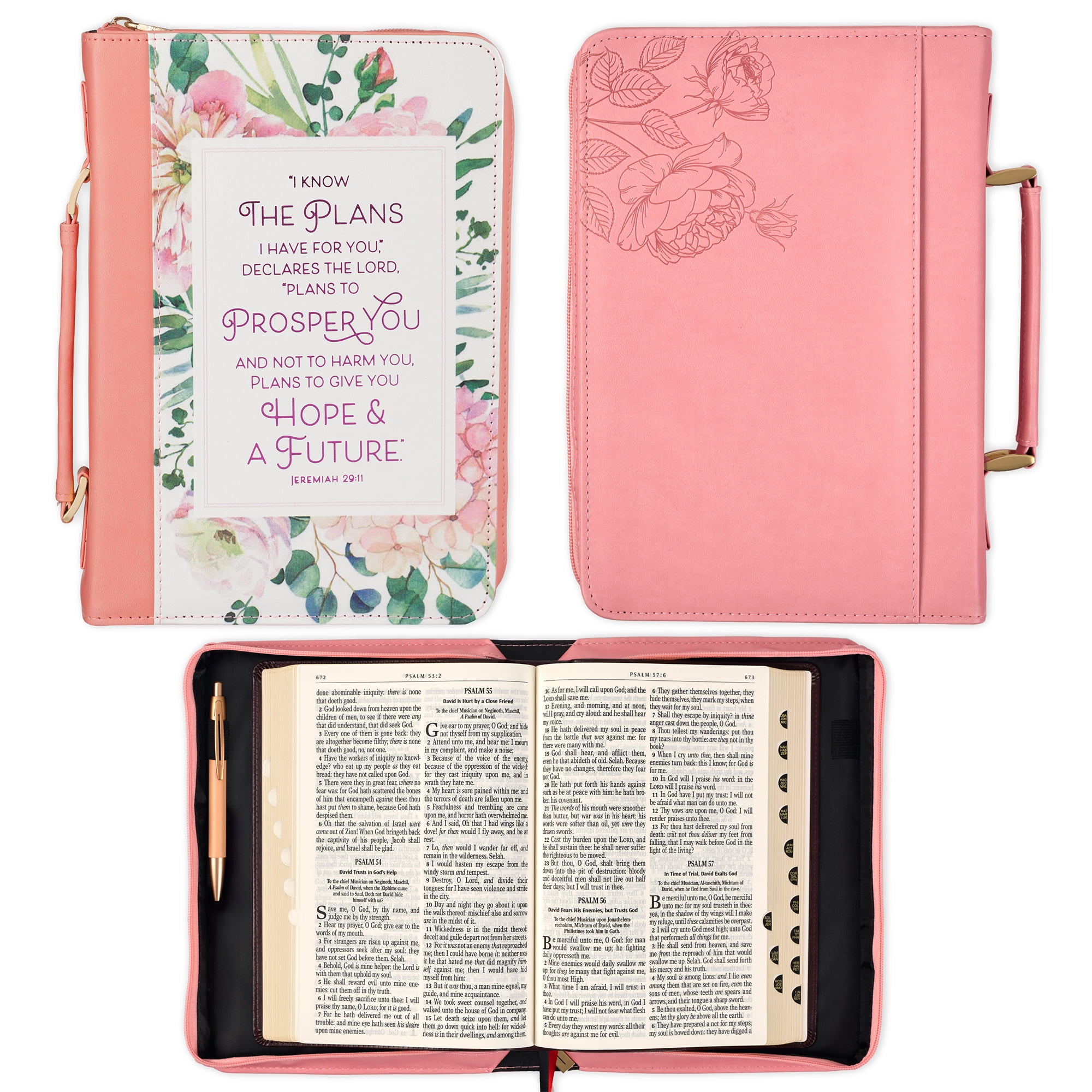 Christian Art Gifts Fashion Vegan Leather Bible Cover for Women: I Know ...
