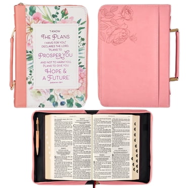 Christian Art Gifts Rose Pink Floral Fashion Bible Cover for Women ...