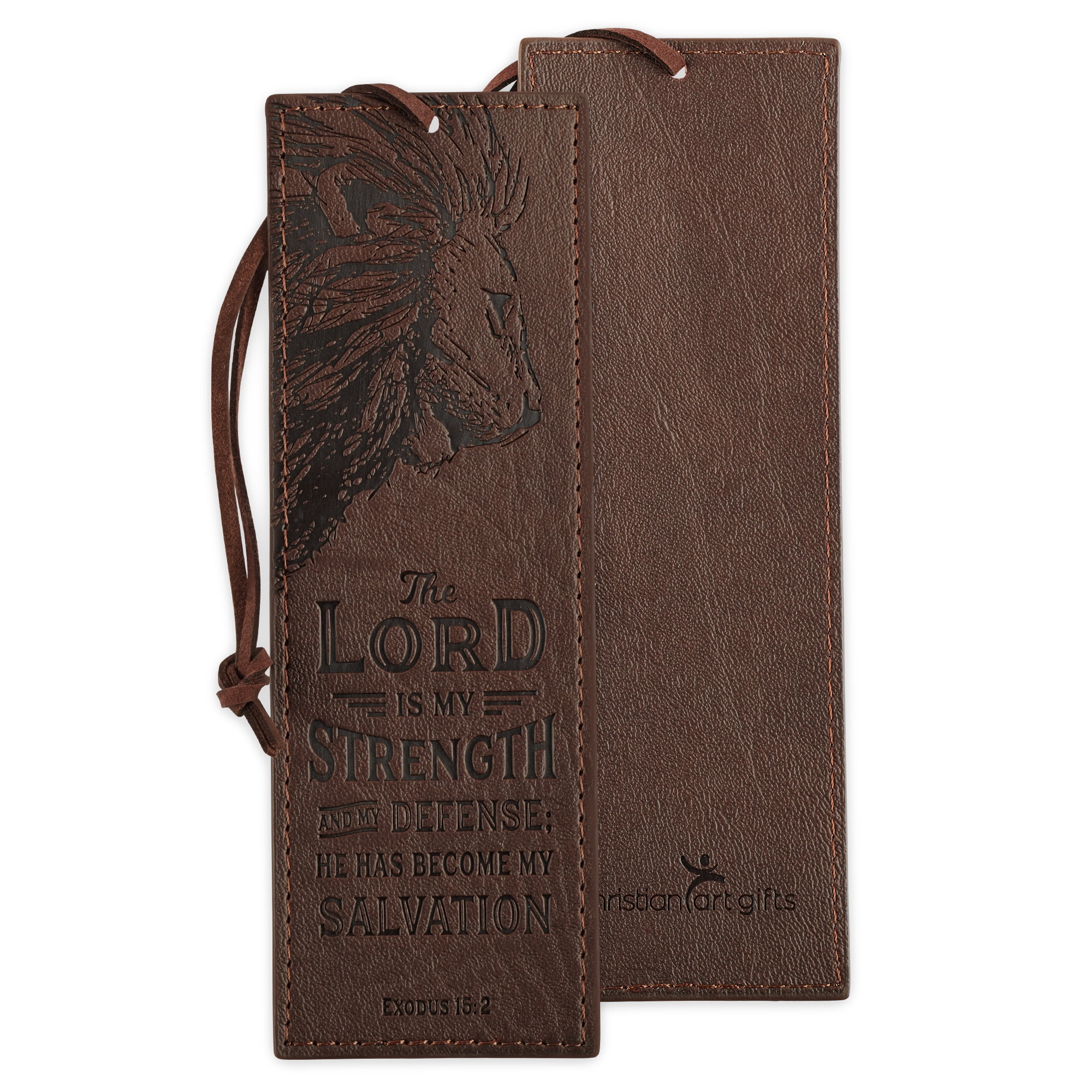 Christian Art Gifts Faux Leather Bookmark The Lord is My Strength ...