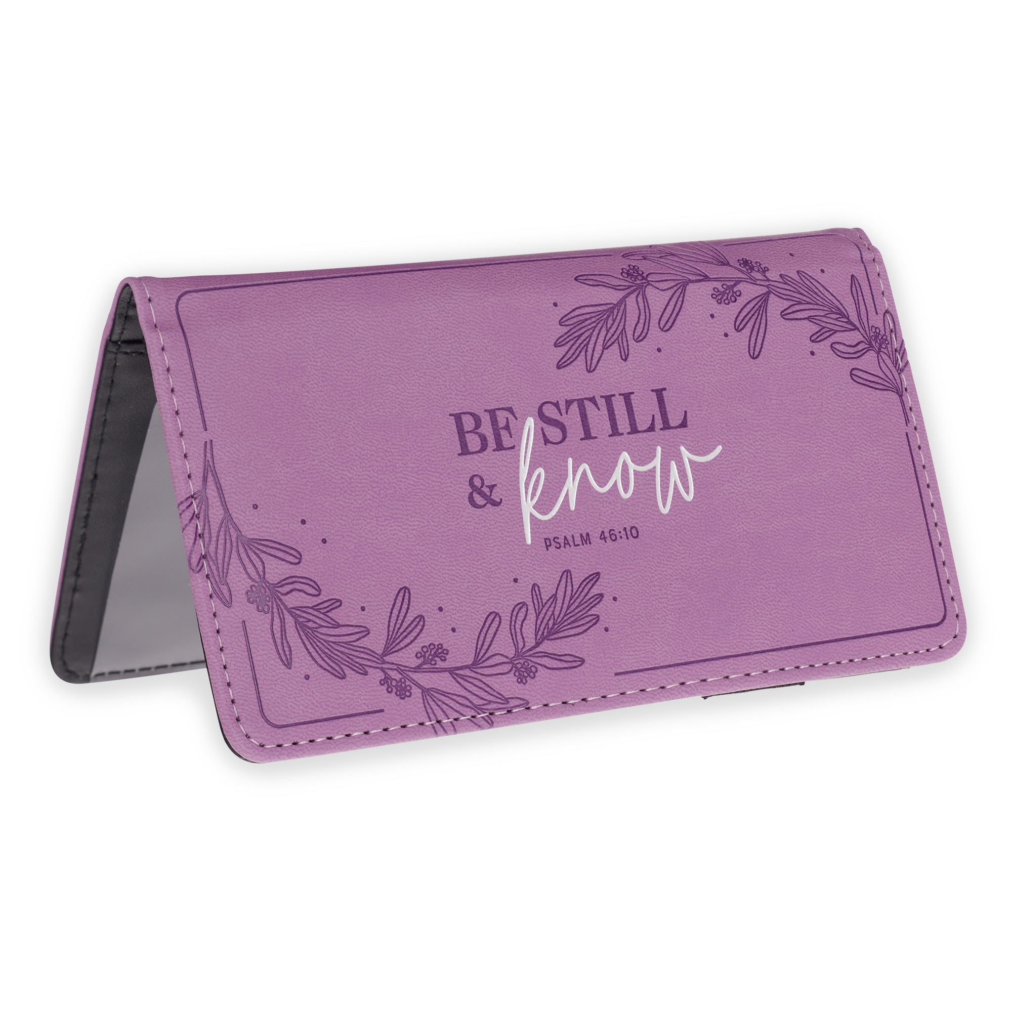 Christian Art Gifts Faux Leather Checkbook Cover for Women | Be Still ...