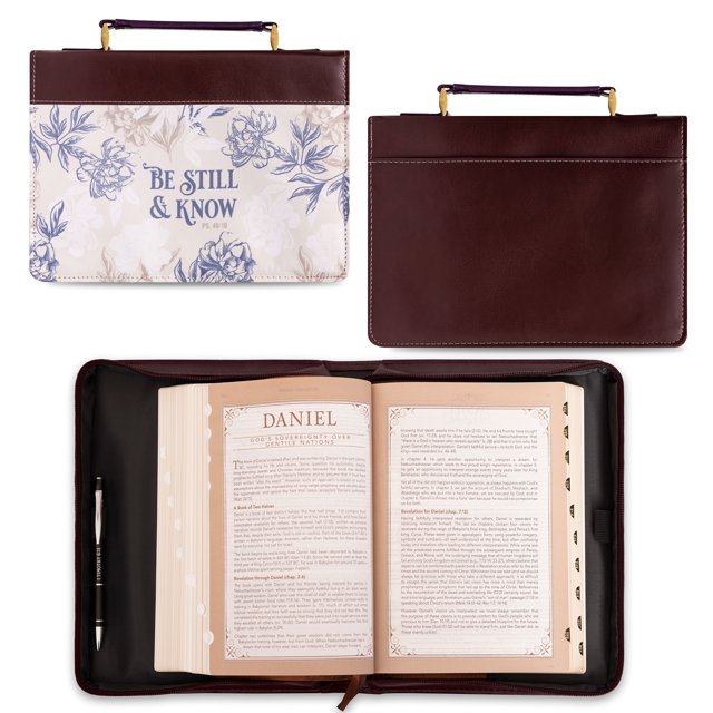 Christian Art Gifts Faux Leather Fashion Bible Cover - Be Still and ...