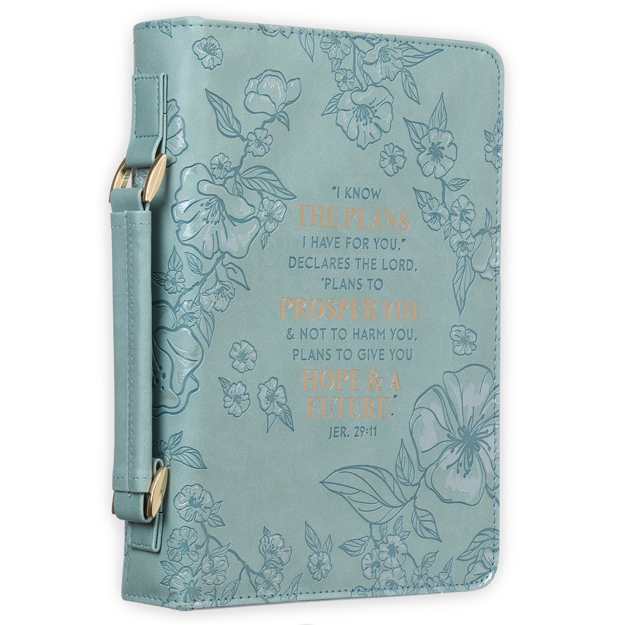 Christian Art Gifts Medium Bible Cover, Jeremiah 29:11, Teal Faux ...