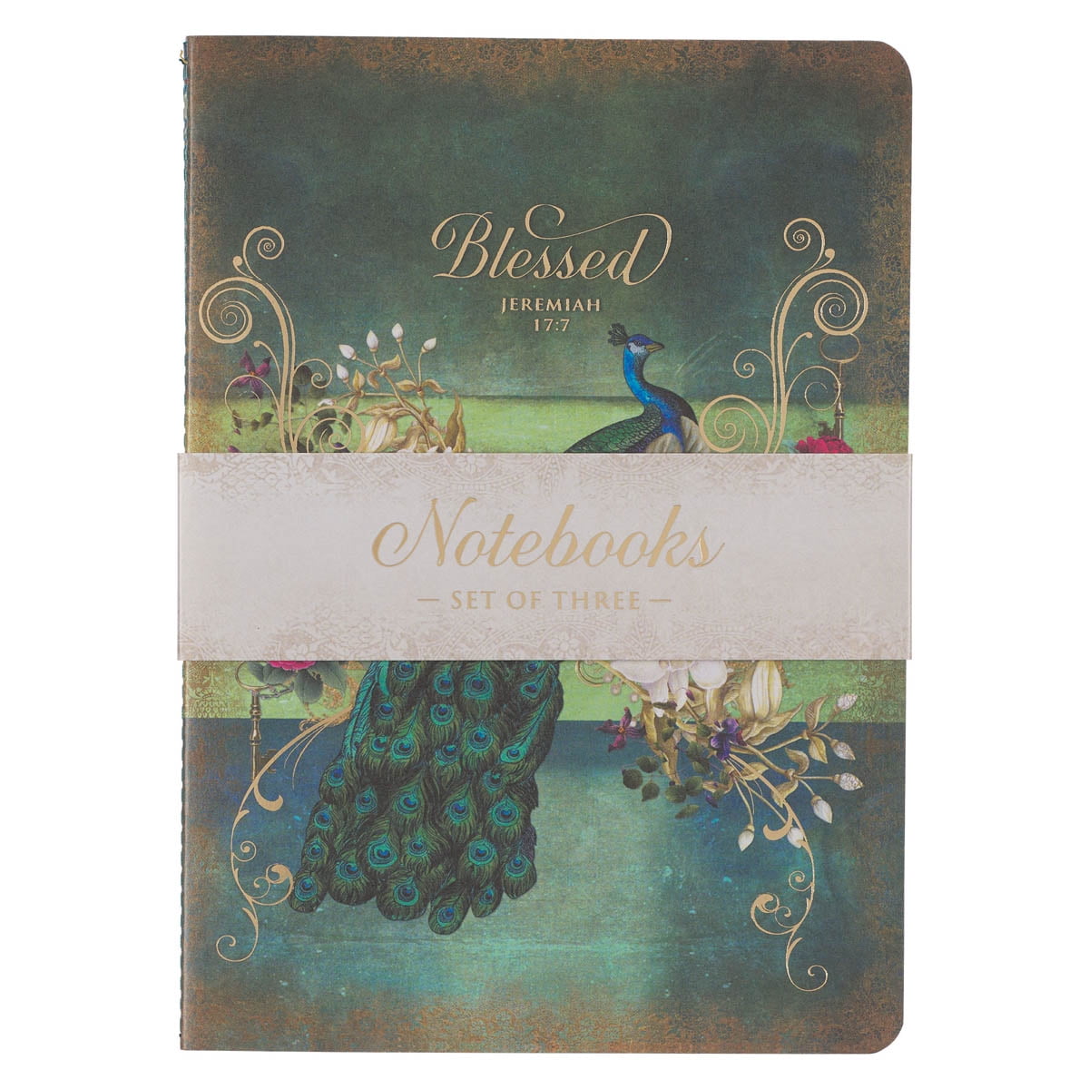Christian Art Gifts Floral Peacock Notebooks w/Scripture for Women ...