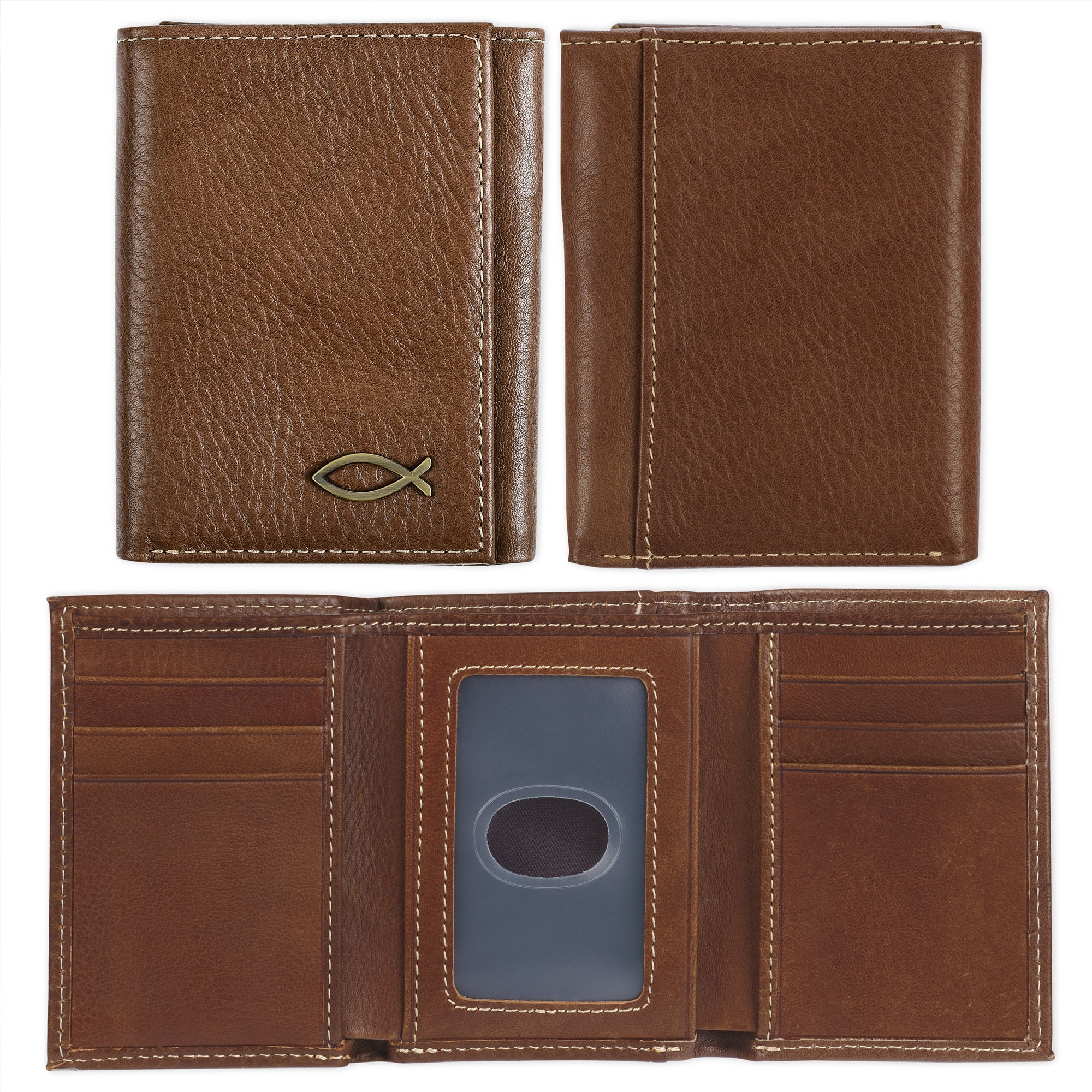 Christian Art Gifts Genuine Premium 100% Full Grain Leather RFID ...