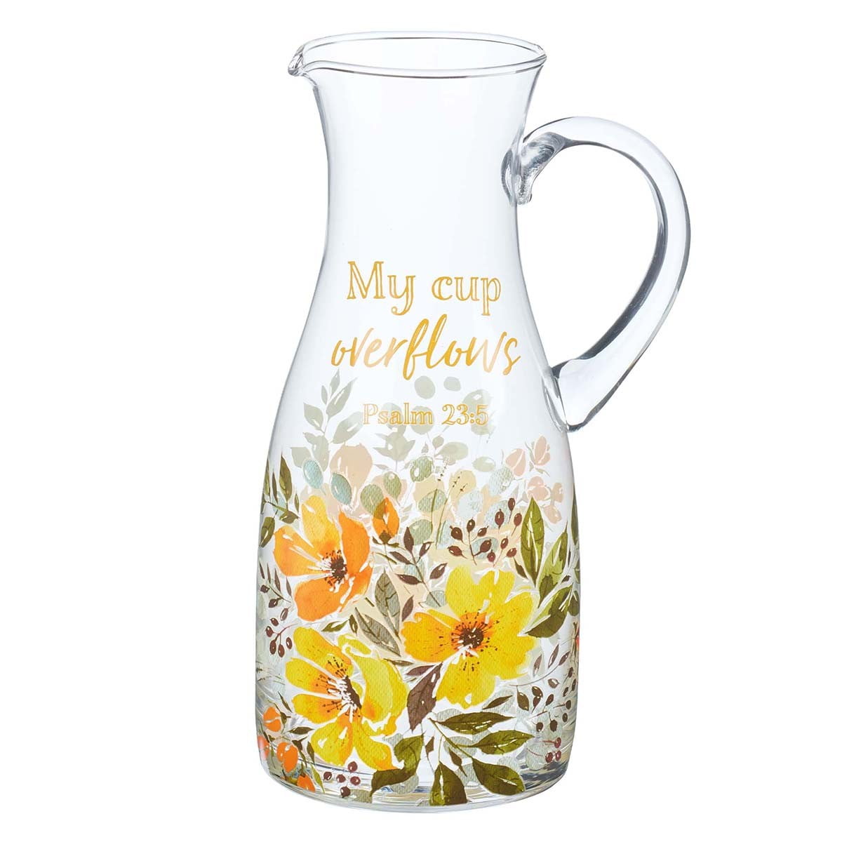 Christian Art Gifts Glass Serving Pitcher with Handle - My Cup ...