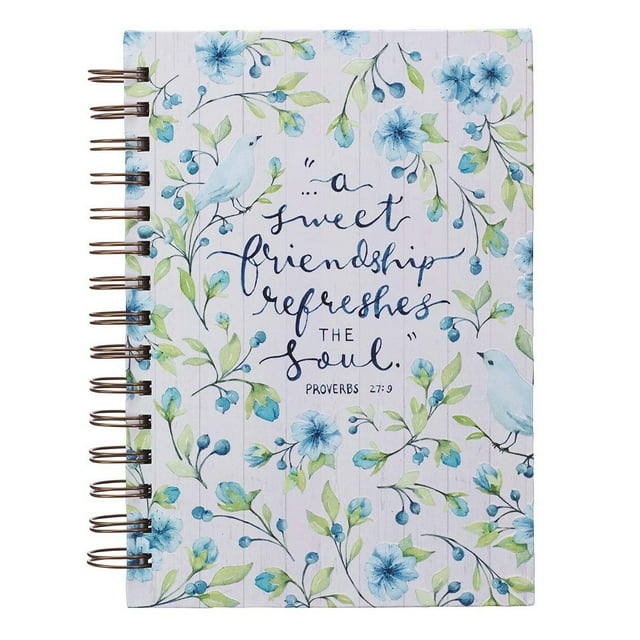 Christian Art Gifts Journal w/Scripture Blue Floral Sweet Friendship ...