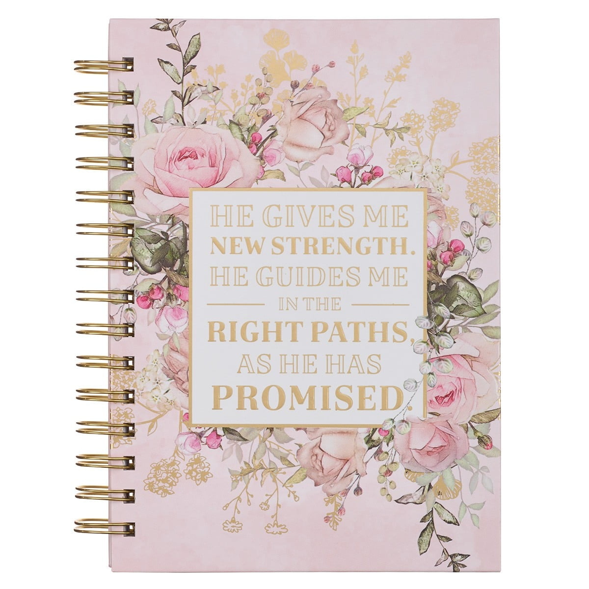 Christian Art Gifts Journal w/Scripture He Gives Me New Strength Psalm ...
