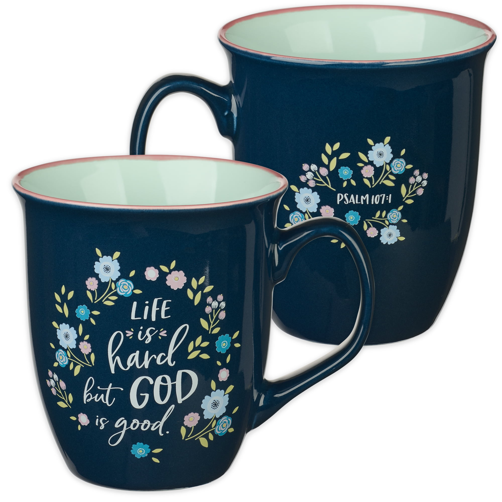 Christian Art Gifts Large Ceramic Floral Coffee & Tea Scripture Mug for ...