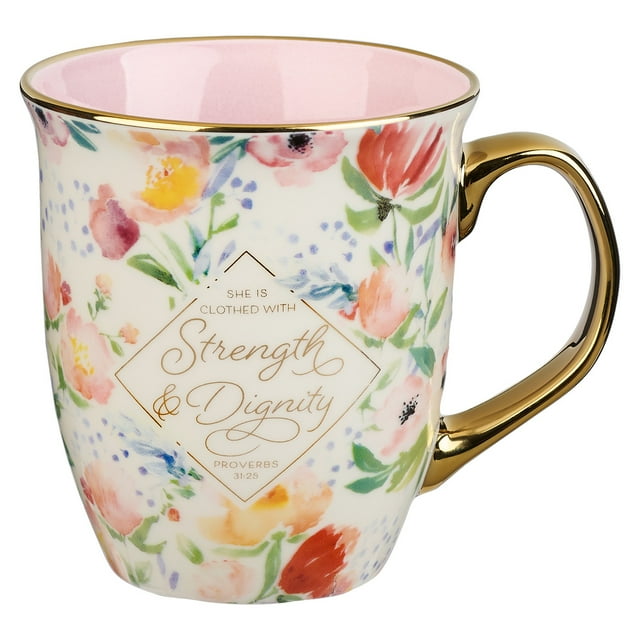Christian Art Gifts Large Ceramic Floral Scripture Coffee & Tea Mug for ...