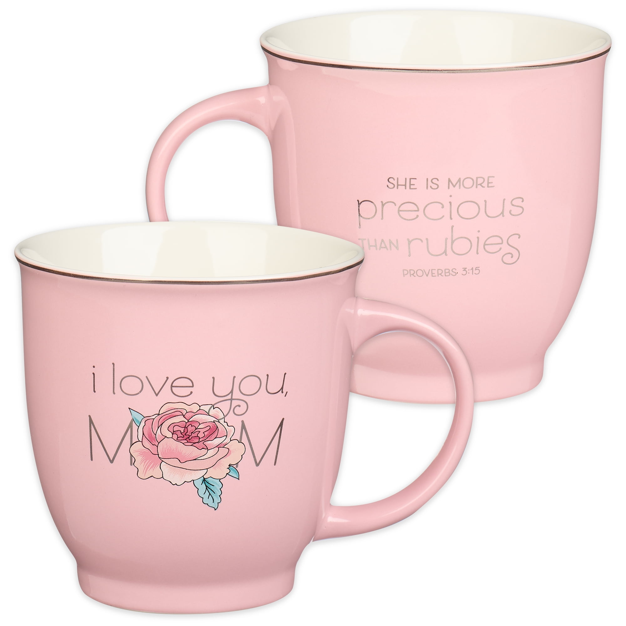 Christian Art Gifts Women's Large Ceramic Mug: I Love You Mom - Prov. 3 ...