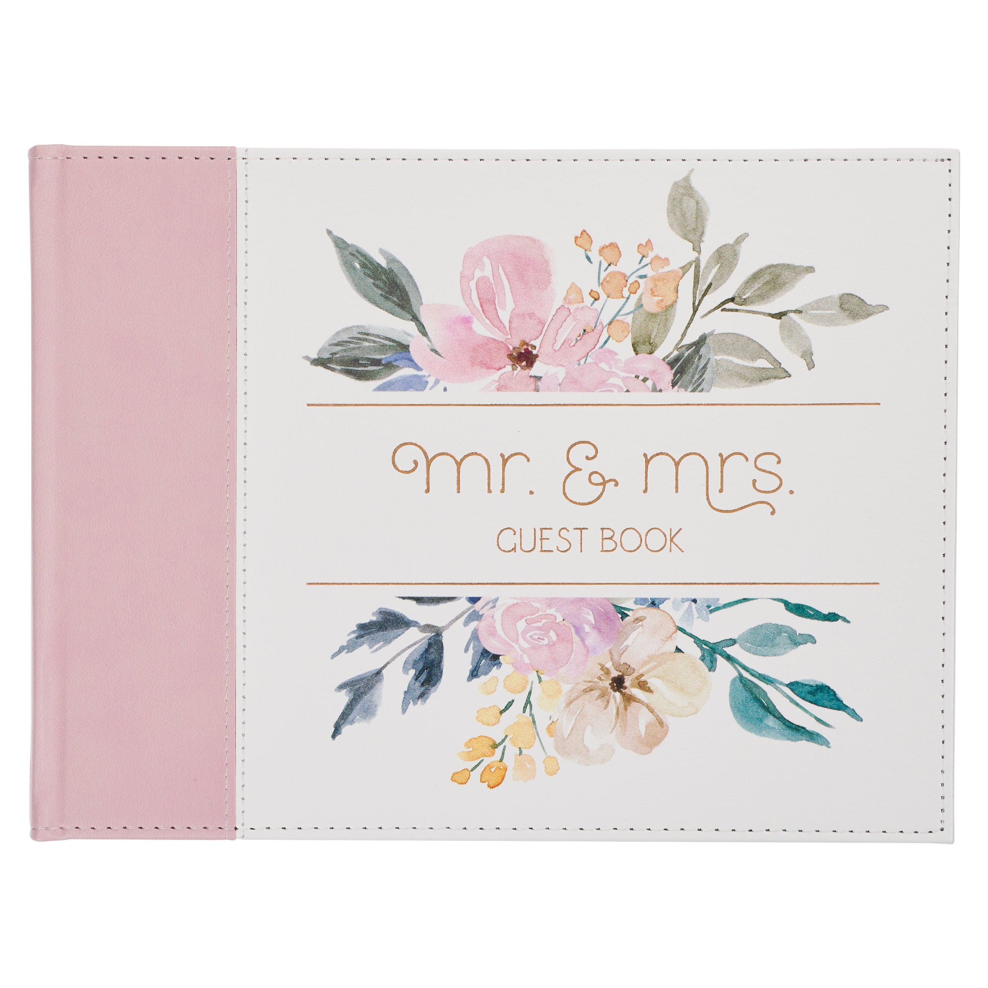 Christian Art Gifts Mr. & Mrs. Floral Wedding Guest Book - We Love ...
