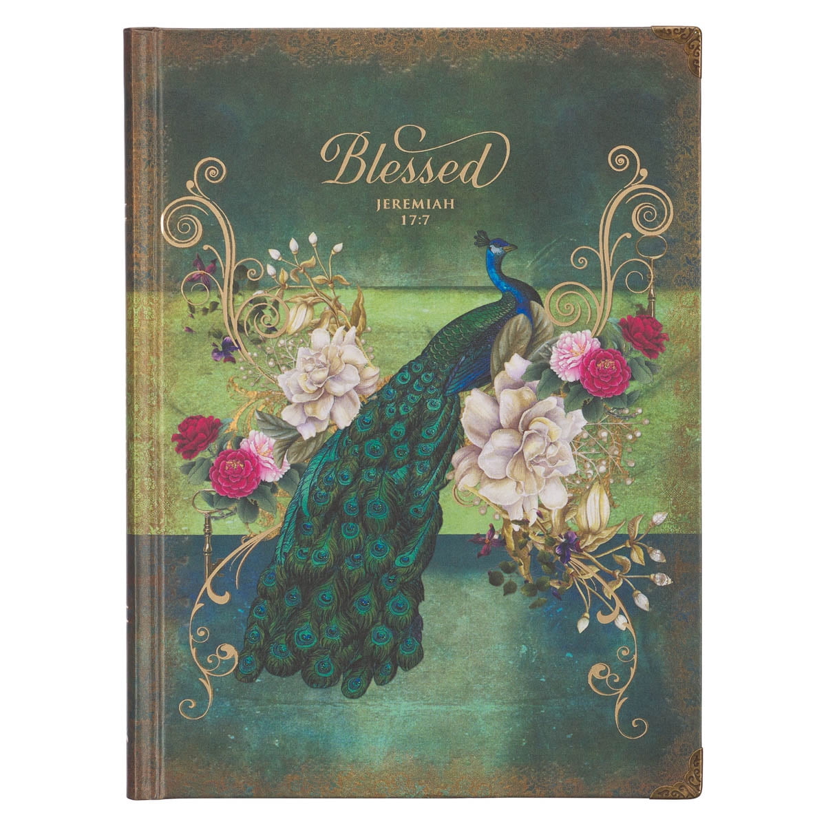 Christian Art Gifts Peacock Journal w/Scripture Blessed Jeremiah 17:7 ...