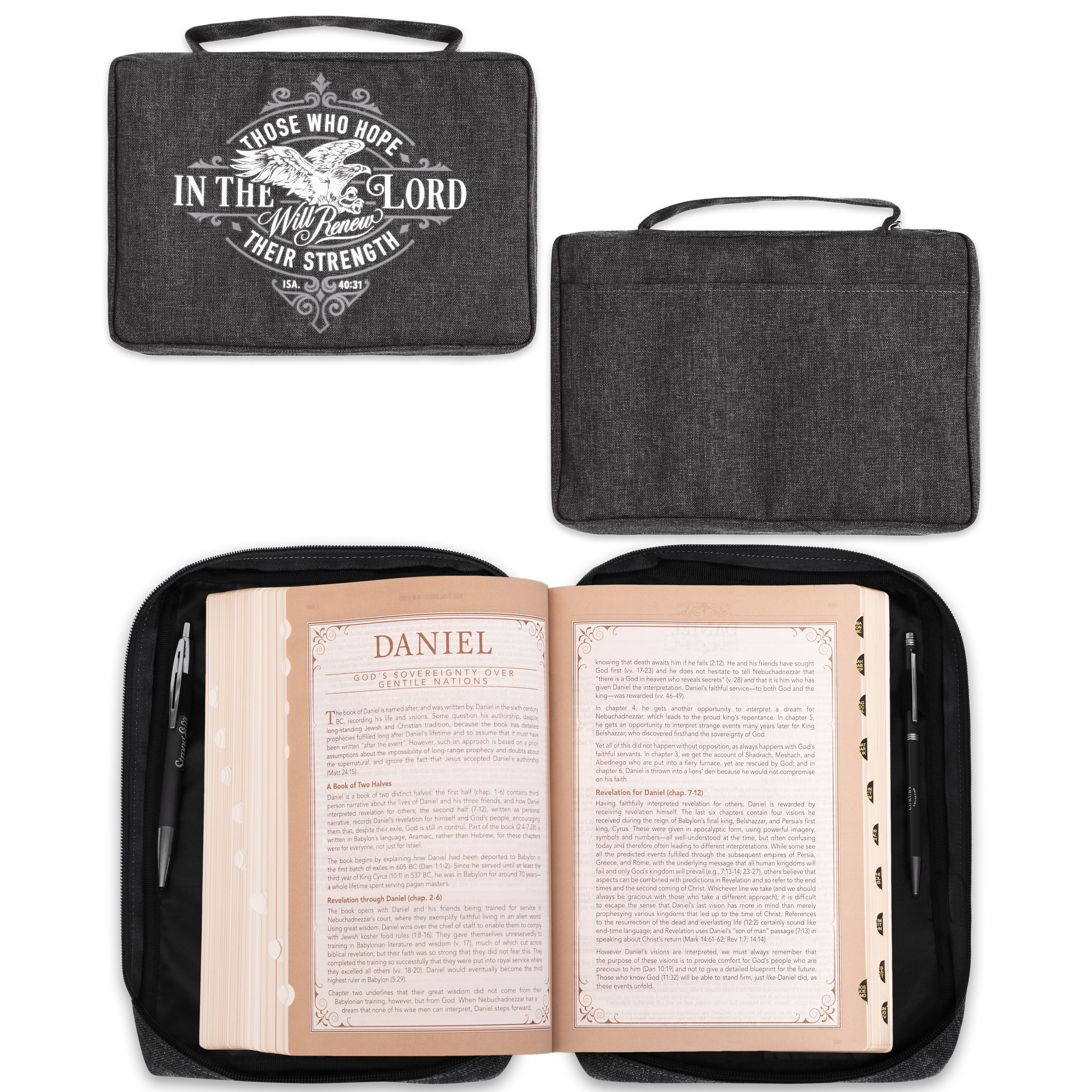 Christian Art Gifts Polyester Bible Cover with Zippered Pocket and Pen ...