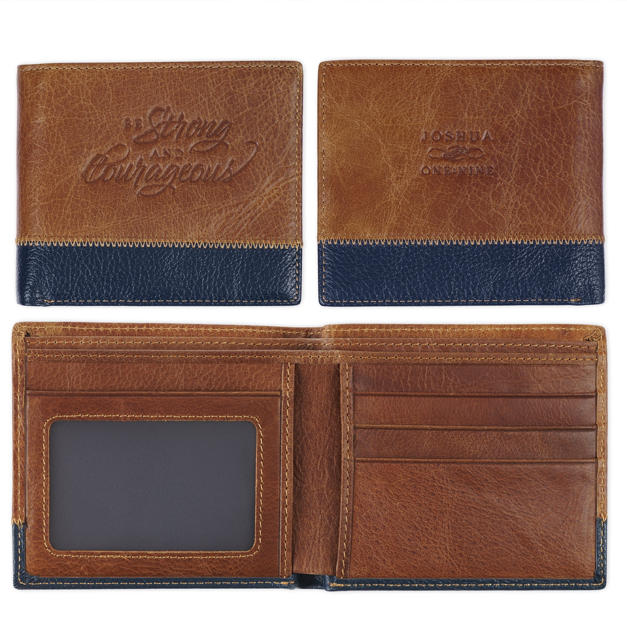 Christian Art Gifts Premium Genuine Full-grain Leather Bifold Scripture ...