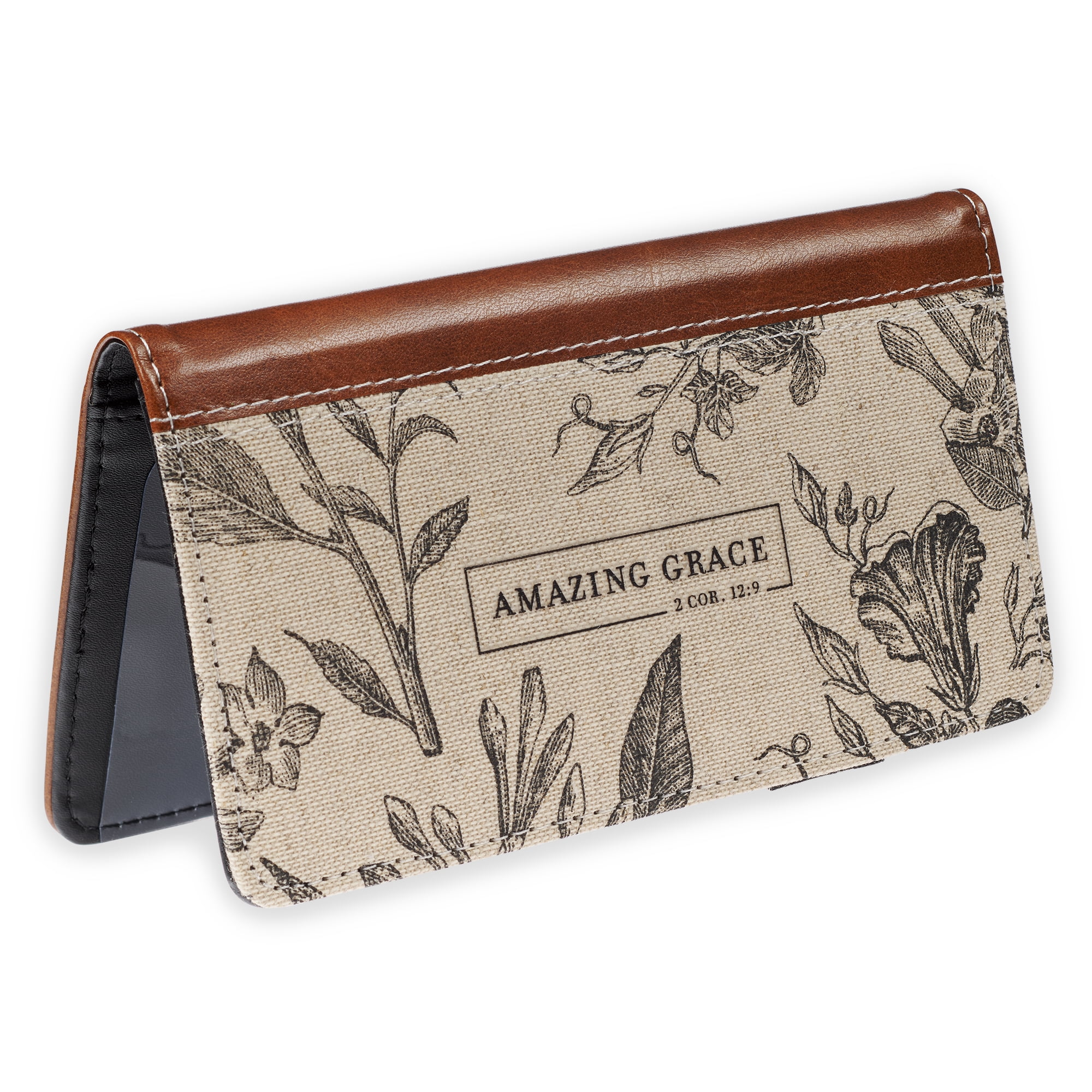 Christian Art Gifts Premium Vegan Leather & Canvas Checkbook Cover for ...