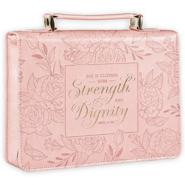 Christian Art Gifts Rose Pink Floral Fashion Bible Cover for Women ...