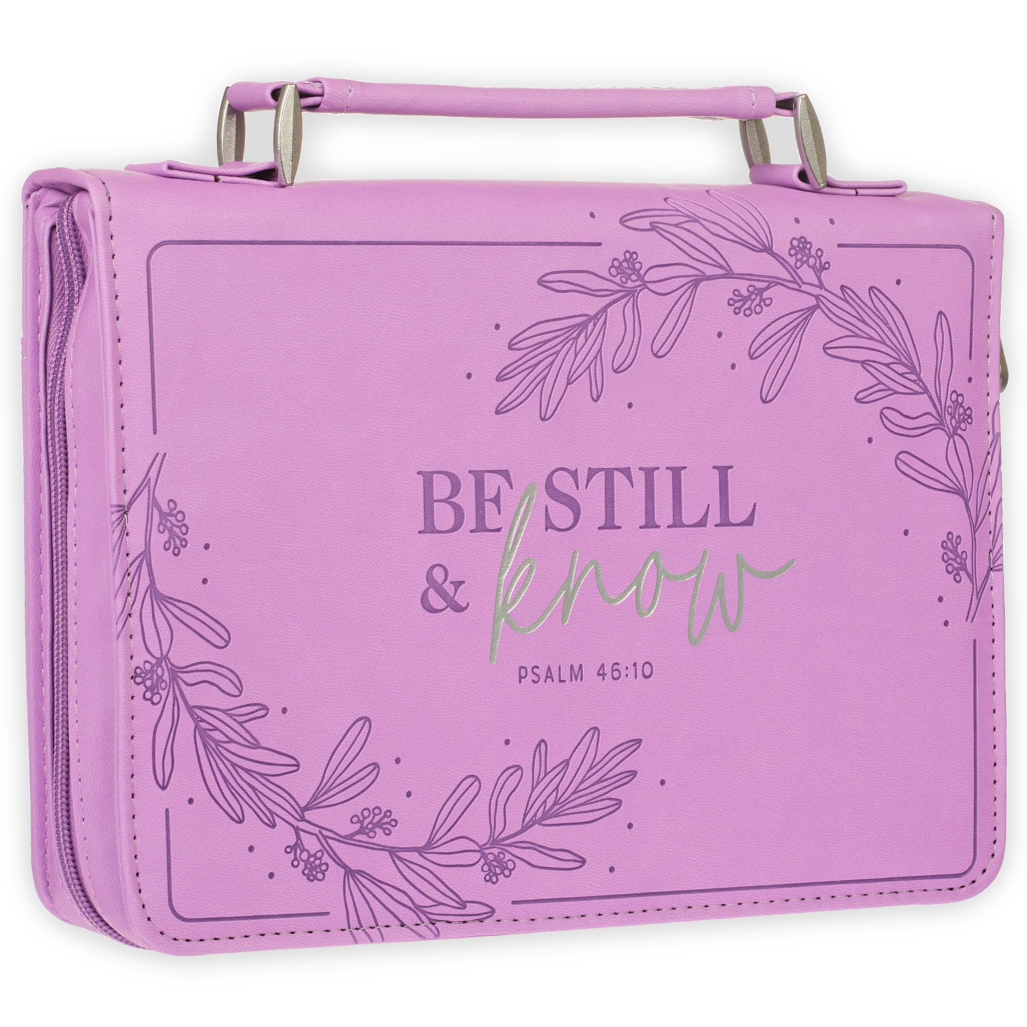 Christian Art Gifts Protective Purple Floral Faux Leather Fashion Bible ...