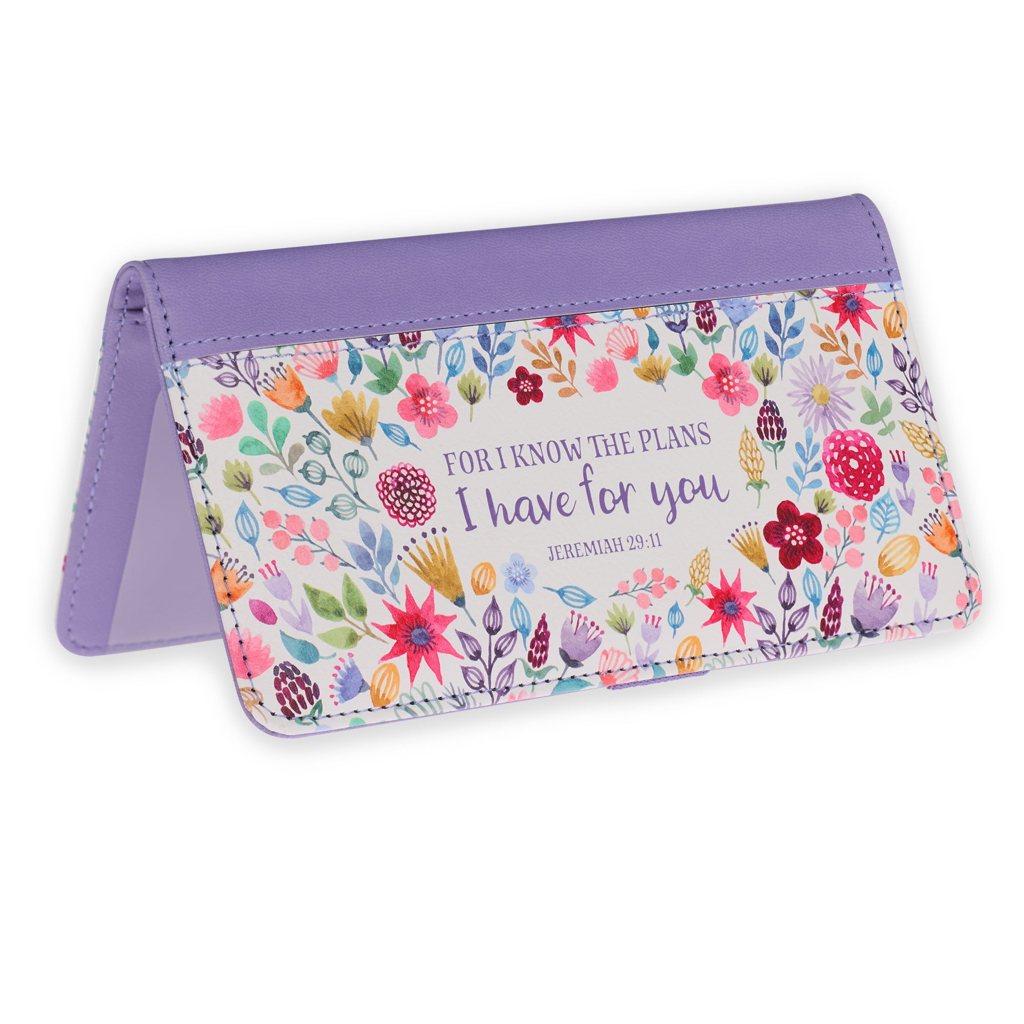 Christian Art Gifts Purple Faux Leather Checkbook Cover for Women with ...