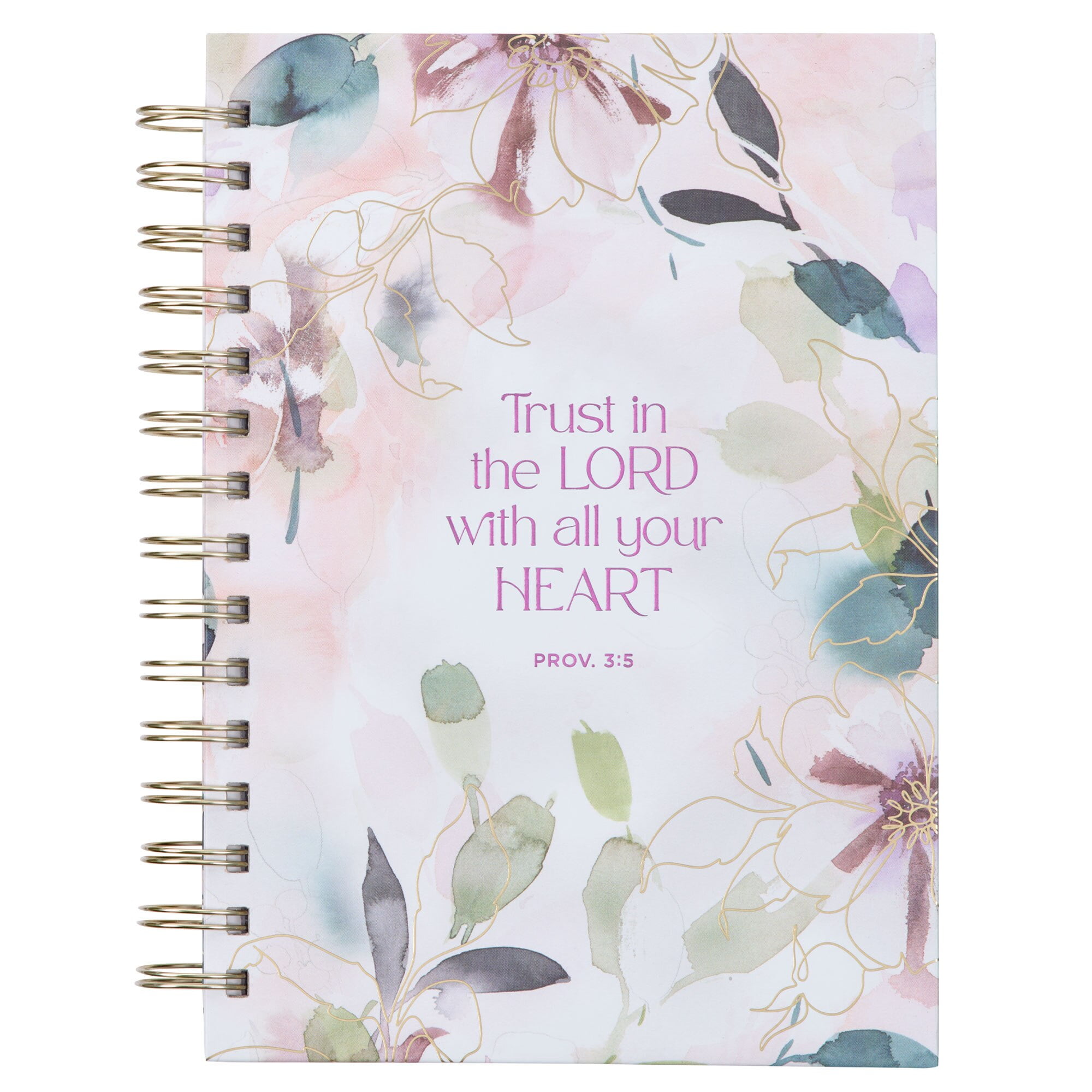 Christian Art Gifts Purple Journal w/Scripture Floral Trust in the Lord ...