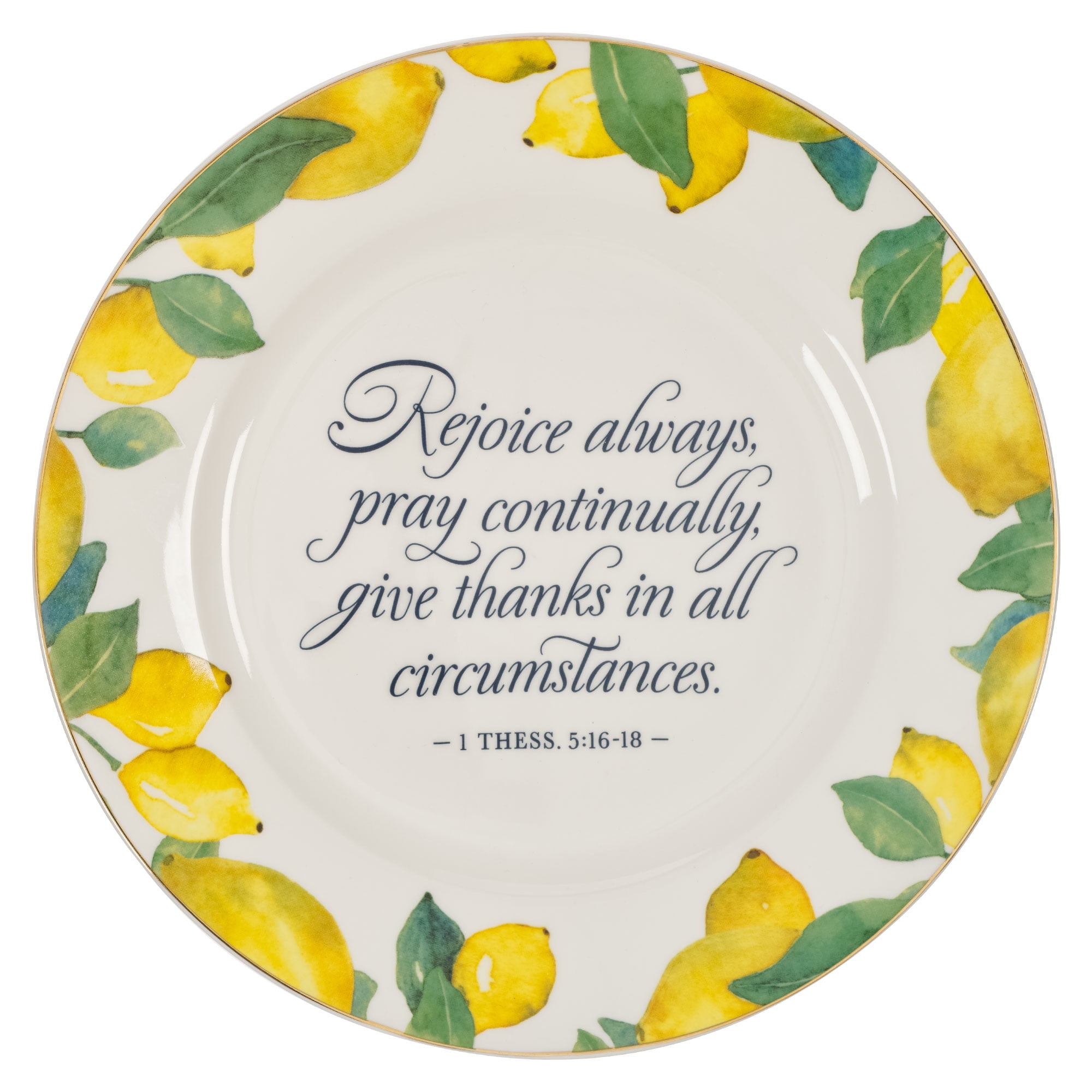 Christian Art Gifts Round 9" Decorative White Ceramic Salad & Dessert ...