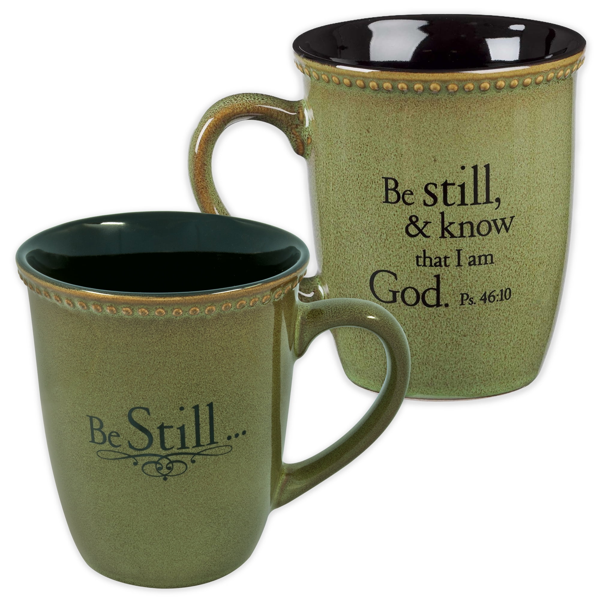 Christian Art Gifts 13oz Sage Green Stoneware Mug - Be Still, Psalm 46: ...