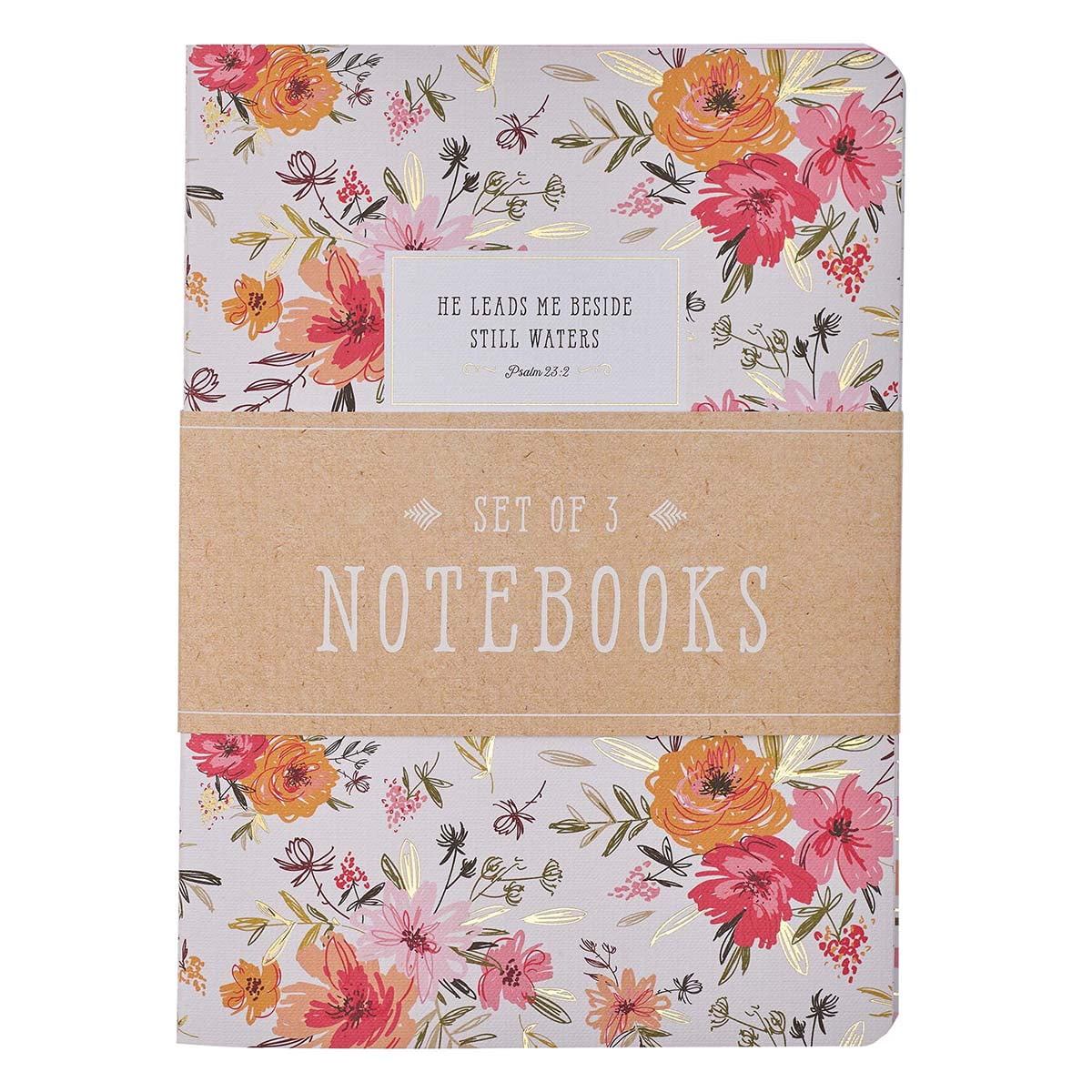 Christian Art Gifts Slim Scripture Notebooks for Women, Leads Me Beside ...