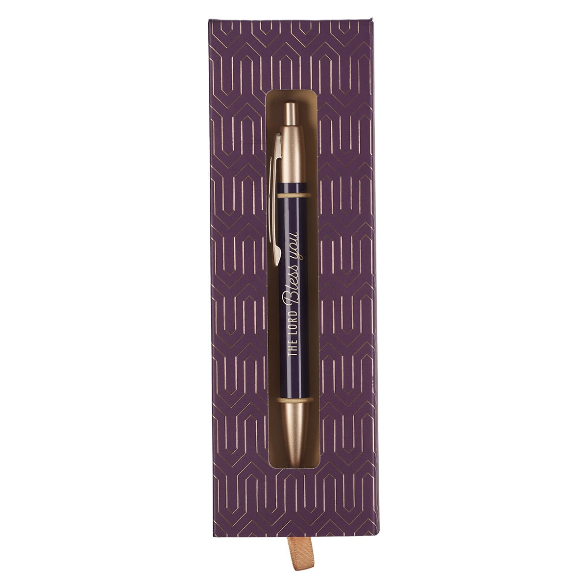 Christian Art Gifts Retractable Pen, Purple/Gold, Laser-engraved ...