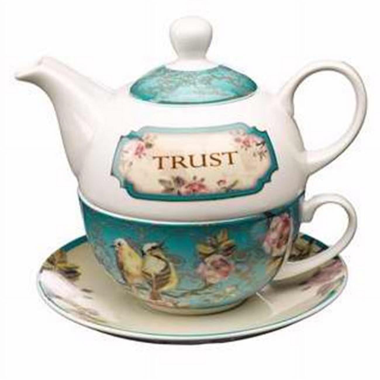 Christian Art Gifts Tea Set - Tea For One & Trust With Gift Box ...
