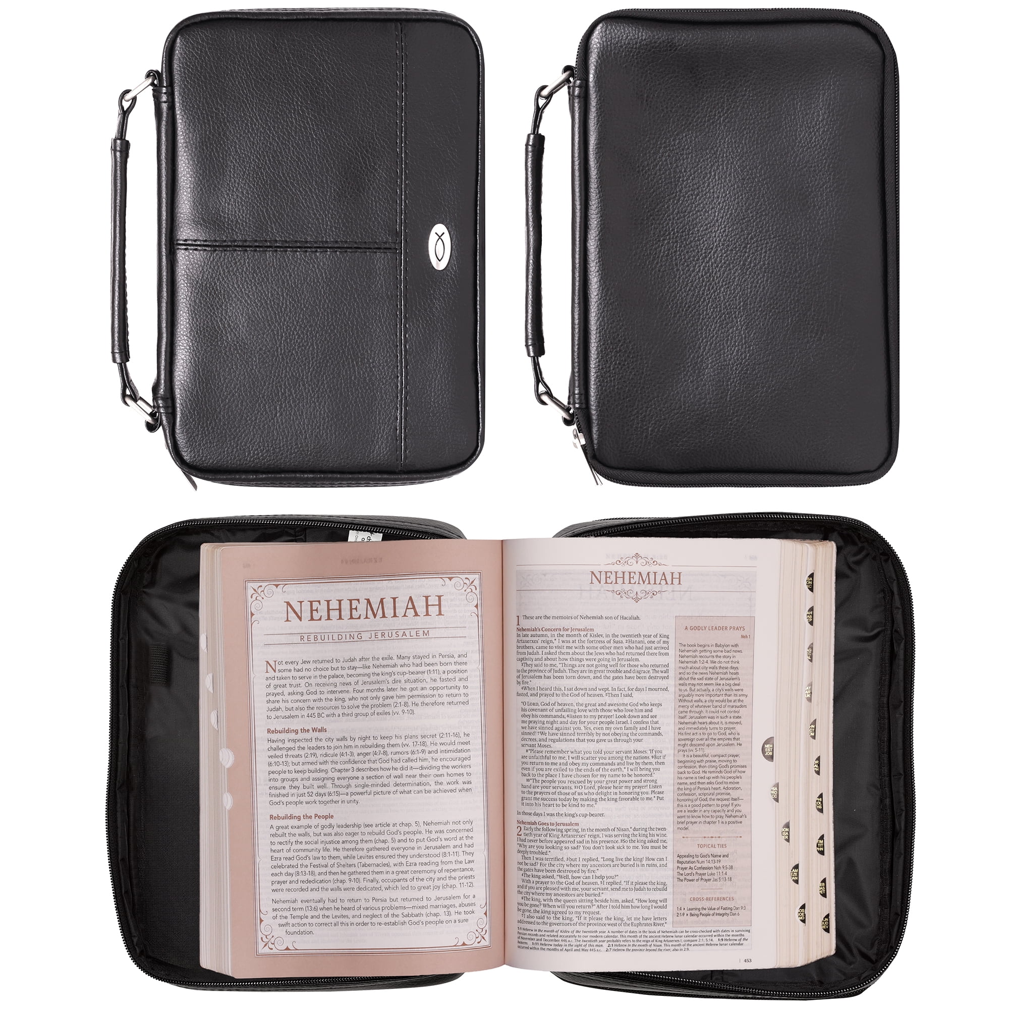 Christian Art Gifts Two-Fold Bible Organizer (Small ThinLine, Black ...
