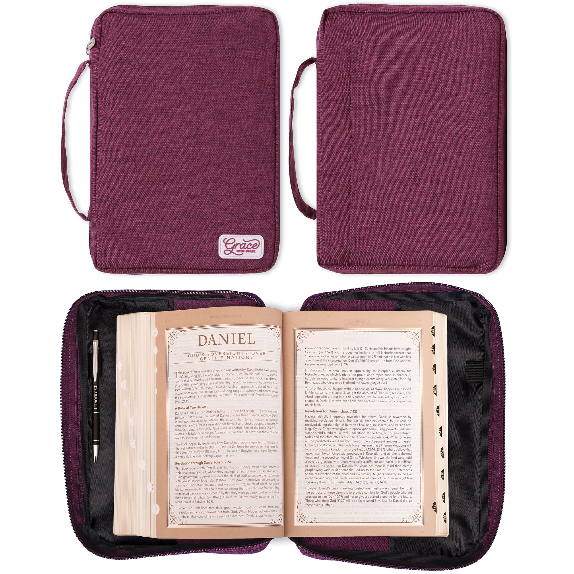 Christian Art Gifts Value Poly-canvas Bible Cover Case for Women: Grace ...