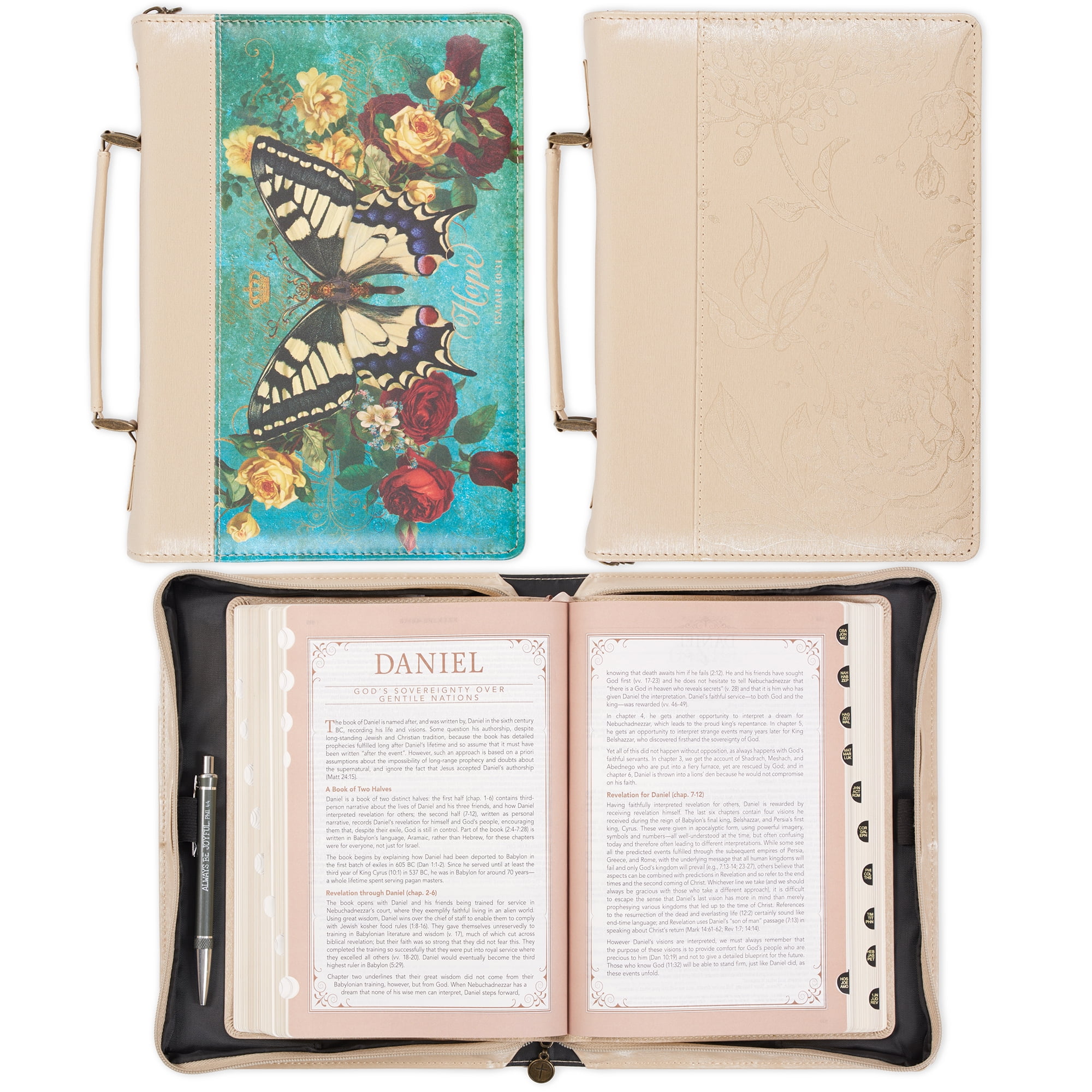 Christian Art Gifts Vegan Leather Fashion Bible Cover Carry Case for ...