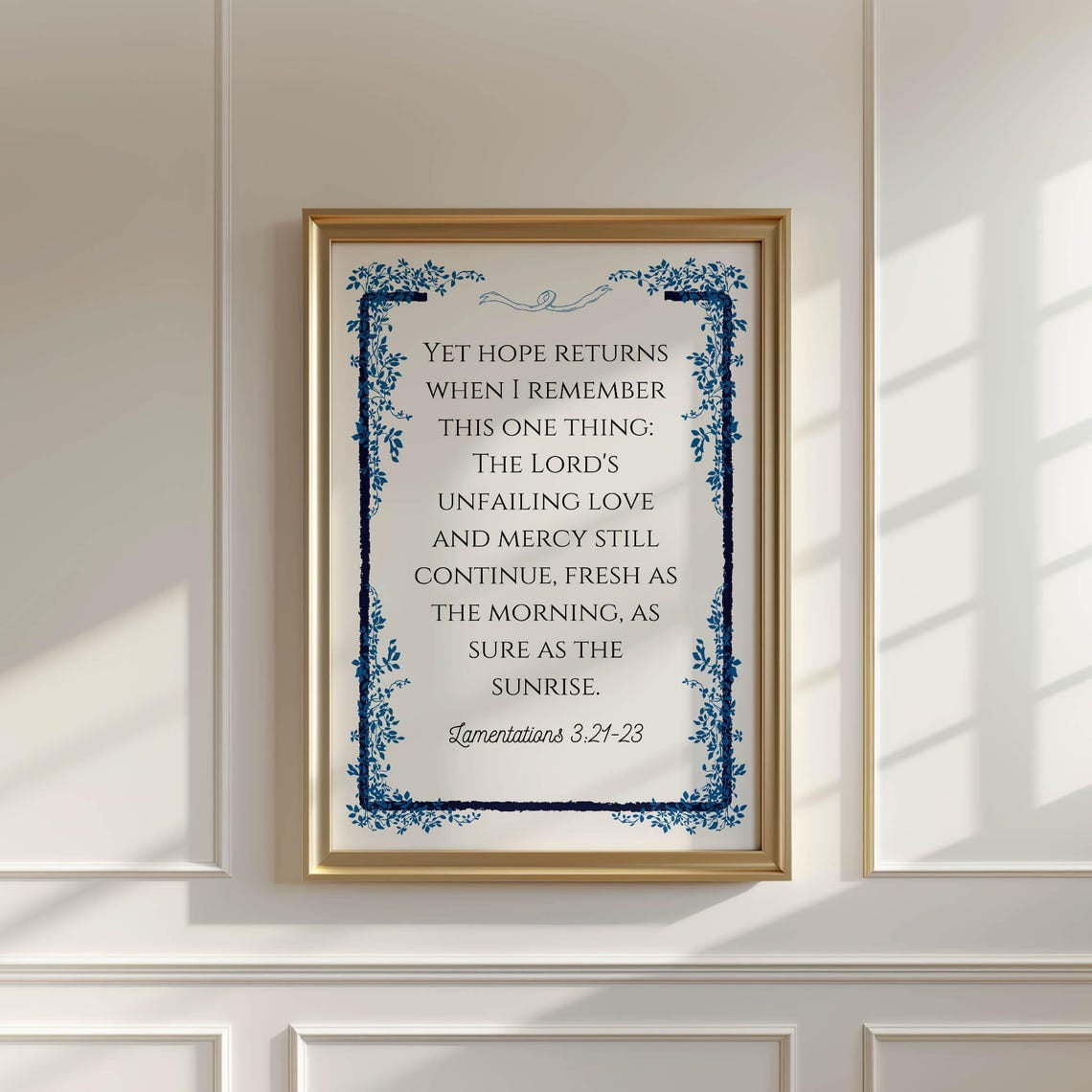 Christian Art Lamentations 3 21-23 Scripture Artwork Inspirational ...