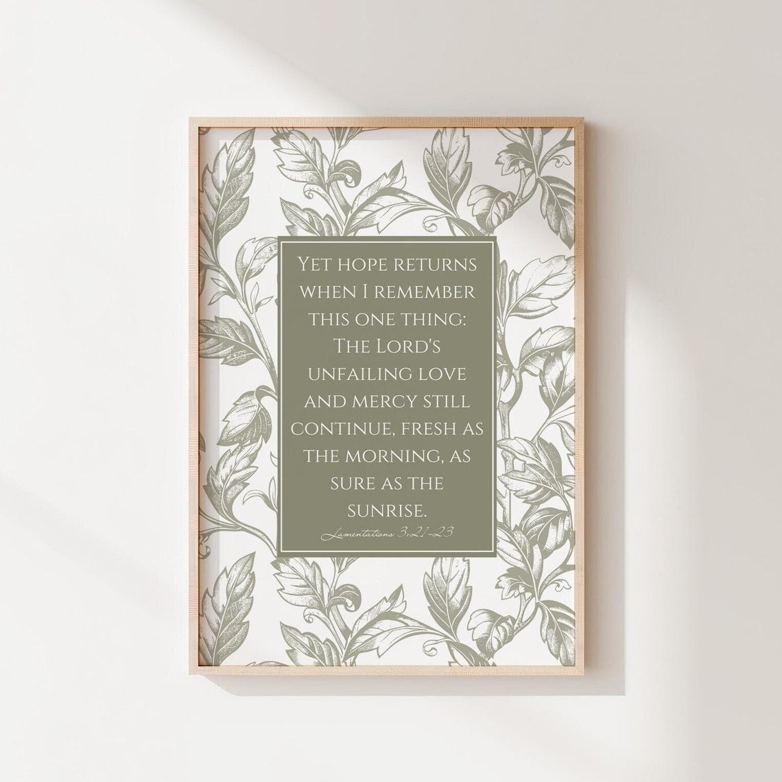 Christian Art Lamentations 3 21-23 Scripture Artwork Inspirational ...