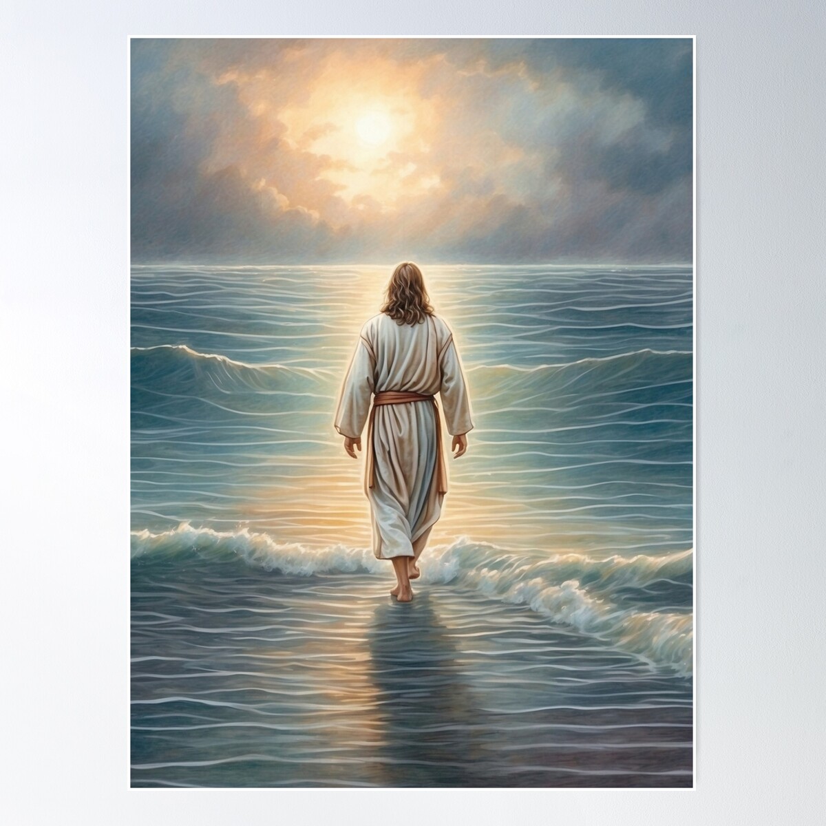 Christian Art Of Jesus Walking On The Water - Christian Poster Wall Art ...