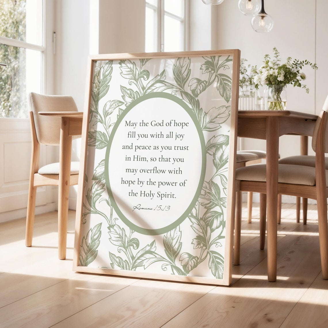 Christian Art Romans 15:13 Scripture Artwork Inspirational Bible Verse ...