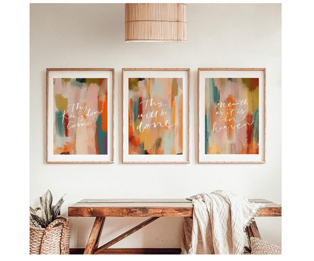 Christian Art The Lord's Prayer Living Room Christian Decor Set 3 ...