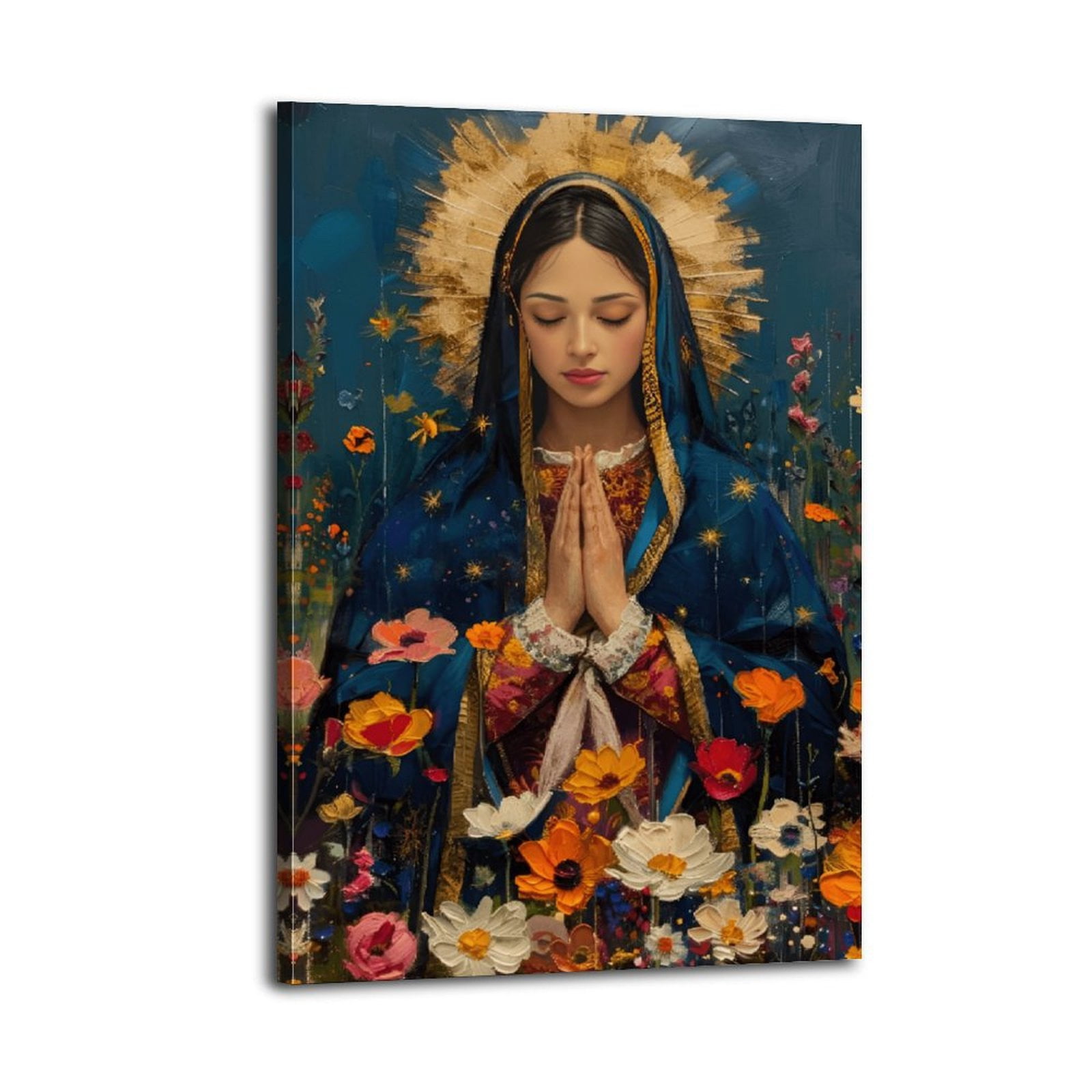 Christian Art,Virgin Mary Poster The Marias Poster Wrapped Wooden Frame ...