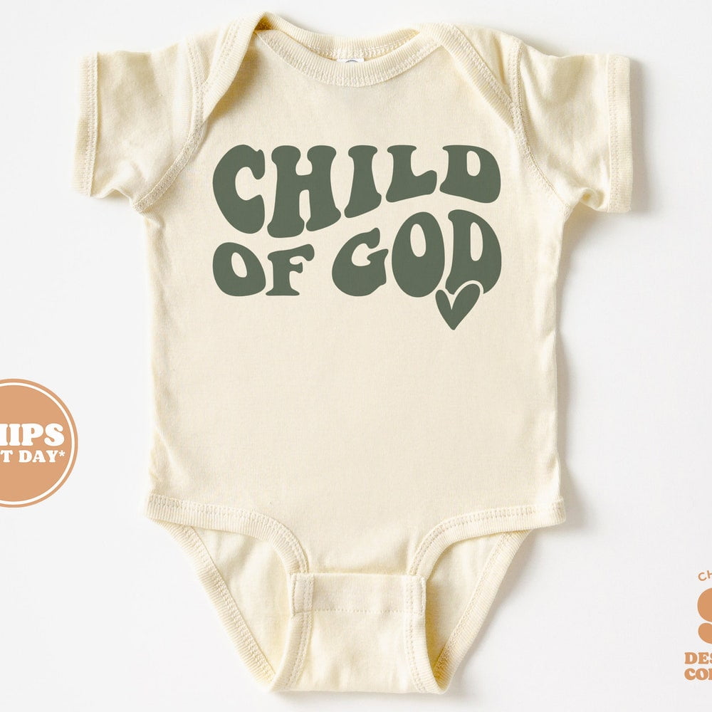 Christian Baby Bodysuit, Child Of God Jesus Bodysuit, Retro Baby ...
